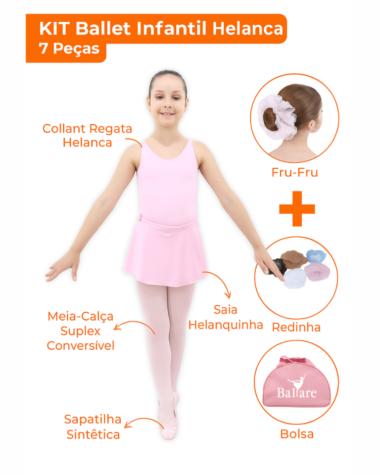 Kit Ballet Infantil Helanca - Ballare Malhas